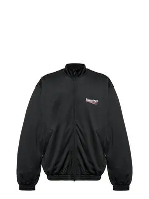 BALENCIAGA Balenciaga Logo Print Zip-Up Jacket