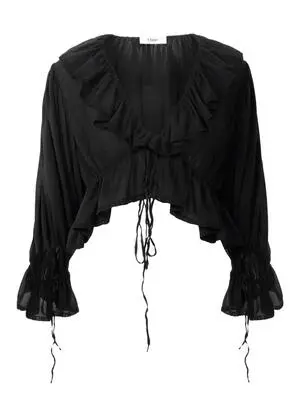 Chloé Ruffle Detailed Shirt - Black