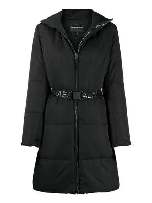 Emporio Armani Padded Belted Coat - Black