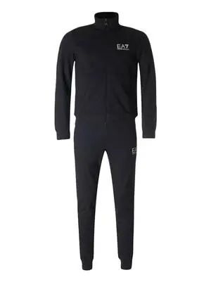 EA7 Vertical Collar Logo Tracksuit - Black