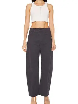 MOTHER Jeans With Belt Loops And Wide Leg - Faded Black