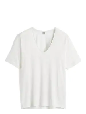 TOTEME Toteme Scoop Neck Short-Sleeved T-Shirt Off-white