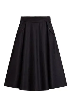 GOLDEN GOOSE Pleated Midi Skirt - Black