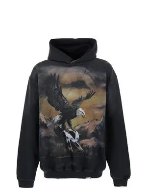 REPRESENT Maxi Printed Hoodie - Black