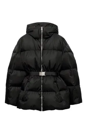 Prada Hooded Belted Jacket - Black