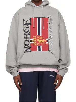 Vetements Norway Tourist Hooded Sweatshirt - Grey