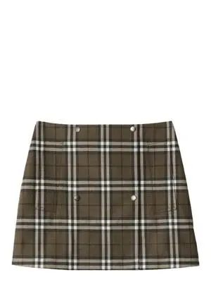 Burberry Checkered Mini Skirt - Brown
