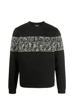 Fendi Ff Camouflage Printed Hoodie - Black