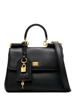 Dolce & Gabbana My Sicily Logo Plaque Handbag - Black