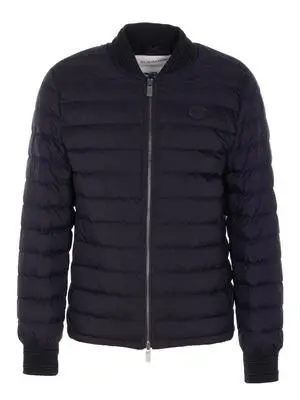 Burberry Logo Detail Zip-up Padded Bomber Jacket - Black