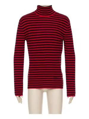 Valentino Garavani Striped High Neck Sweater - Red