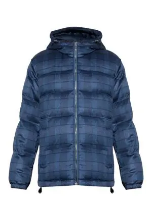 Etro Check Motif Down Jacket - Blue