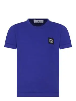 Stone Island Compass Motif Cotton T-shirt - Cornflower Blue