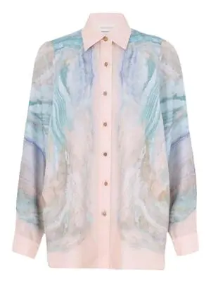 Zimmermann Illuminate Relaxed Shirt - Blue-agate