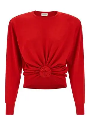 Magda Butrym Knotted Front Design Sweater - Red