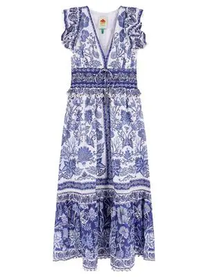 FARM RIO Farm Rio Printed V-Neck Maxi Dress