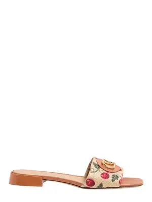 Valentino Garavani Vlogo Cherrific Square Open Toe Sandals - Natural/red