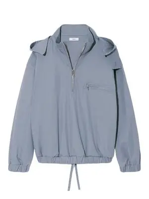 RIER Zippered Casual Jacket With High Collar And Drawstring Hem - Gray