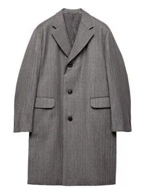 Prada Single-breasted Wool Coat - Grey