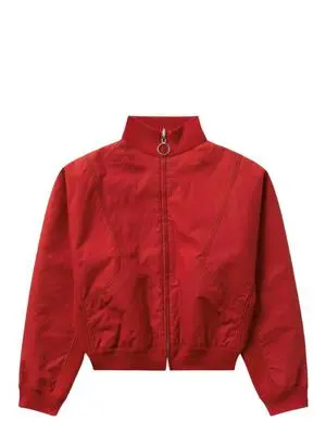 1989 STUDIO Ribbed Collar Zip-up Coat - Red