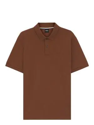 Hugo Boss Pallas Logo-embroidered Polo Shirt - Brown