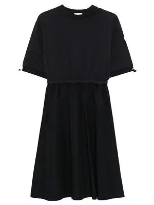 Moncler Short-sleeved Drawstring Midi Dress - Midnight Blue