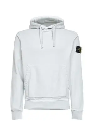 Stone Island Stone Island Logo Patch Drawstring Hoodie Sky Color