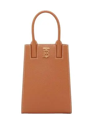 Burberry Logo Handbag - Brown