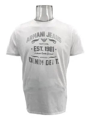 Emporio Armani Round Collar Logo T-shirt - Gray
