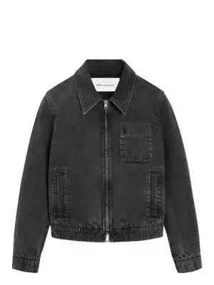 Ami Zip-up Denim Jacket - Black