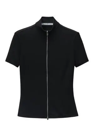 Alexander Wang Mock Neck Zipped Top - Black
