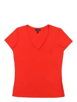 Emporio Armani V-neck Logo T-shirt - Red