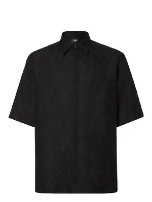 Fendi Collared Short-sleeve Shirt - Black