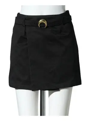 MARINE SERRE Mini Skirt With Buckle Detail - Black