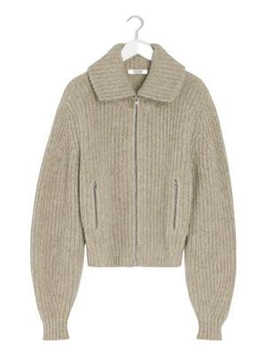 LEMAIRE Lemaire Long Sleeved Zipped Cardigan Beige Oat