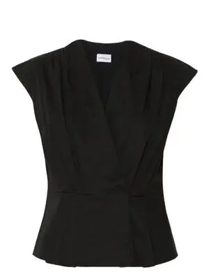 Marella Bazar Wrap V-neck Top - Black