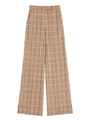 VALENTINO Valentino Windowpane Checked Wide-Leg Trousers