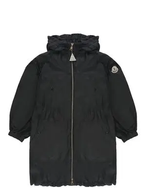 Moncler Logo Patch Hooded Padded Coat - Black