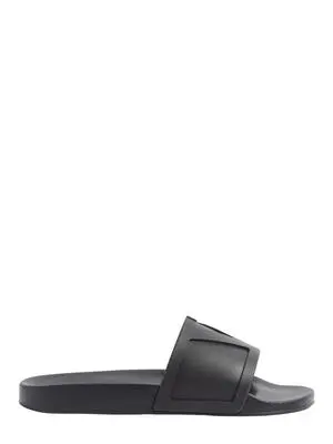 Valentino Garavani Embossed Vlogo Slip-on Slides - Black