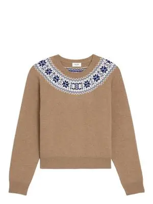 CELINE Celine Fair Isle Cashmere Crew Neck Sweater