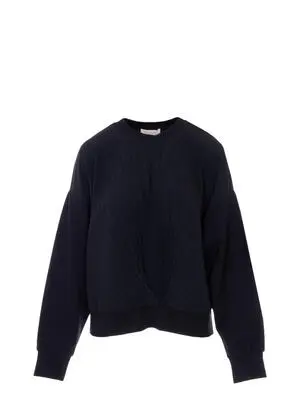 TWINSET Pleated Crewneck Sweatshirt - Black