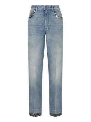 VALENTINO Valentino Logo Patch Boyfriend Jeans