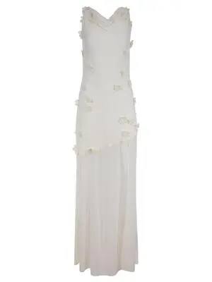 ROTATE BY BIRGER CHRISTENSEN ROTATE Floral Embellished Maxi Dress White