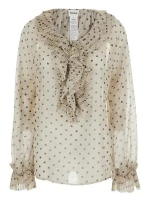 P.a.r.o.s.h P.A.R.O.S.H. Polka Dot Chiffon Shirt With Ruffles No