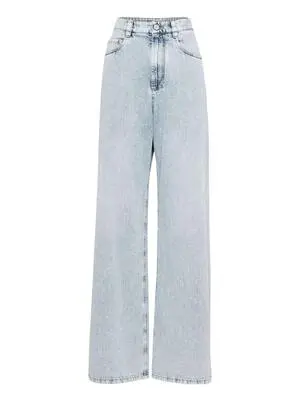 Brunello Cucinelli Brunello Cucinelli High Waisted Wide-Leg Jeans Blue