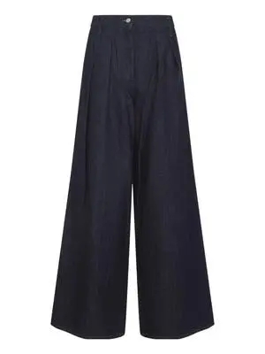 Dries Van Noten Pleated Wide-leg Jeans - Black