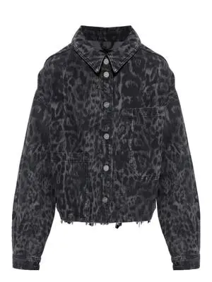 ALLSAINTS Nicky Cropped Patterned Denim Jacket - No