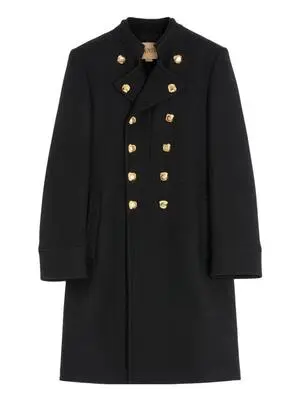 Valentino Garavani Double-breasted Long-sleeved Coat - Black