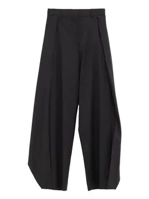 Loewe Pleated Ruffled Trousers - Black