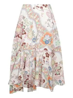 Etro Paisley Printed Midi Skirt - Nude